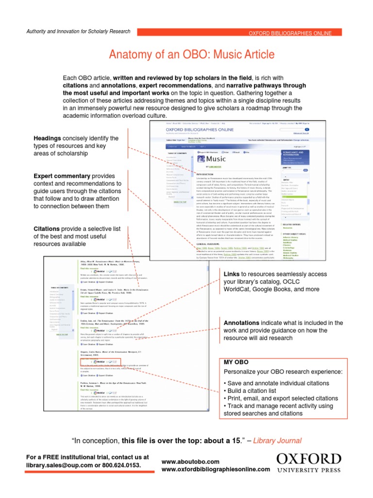 Anatomy of An OBO Article (Music) | Download Free PDF | Citation ...