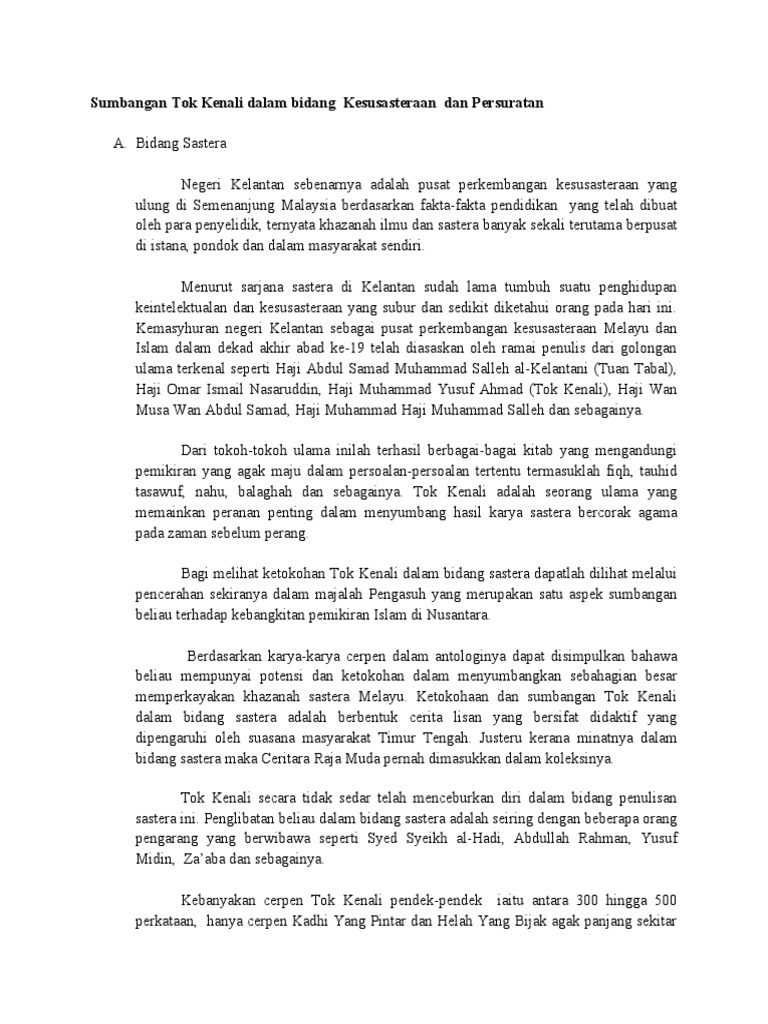 Sumbangan Tok Kenali | PDF