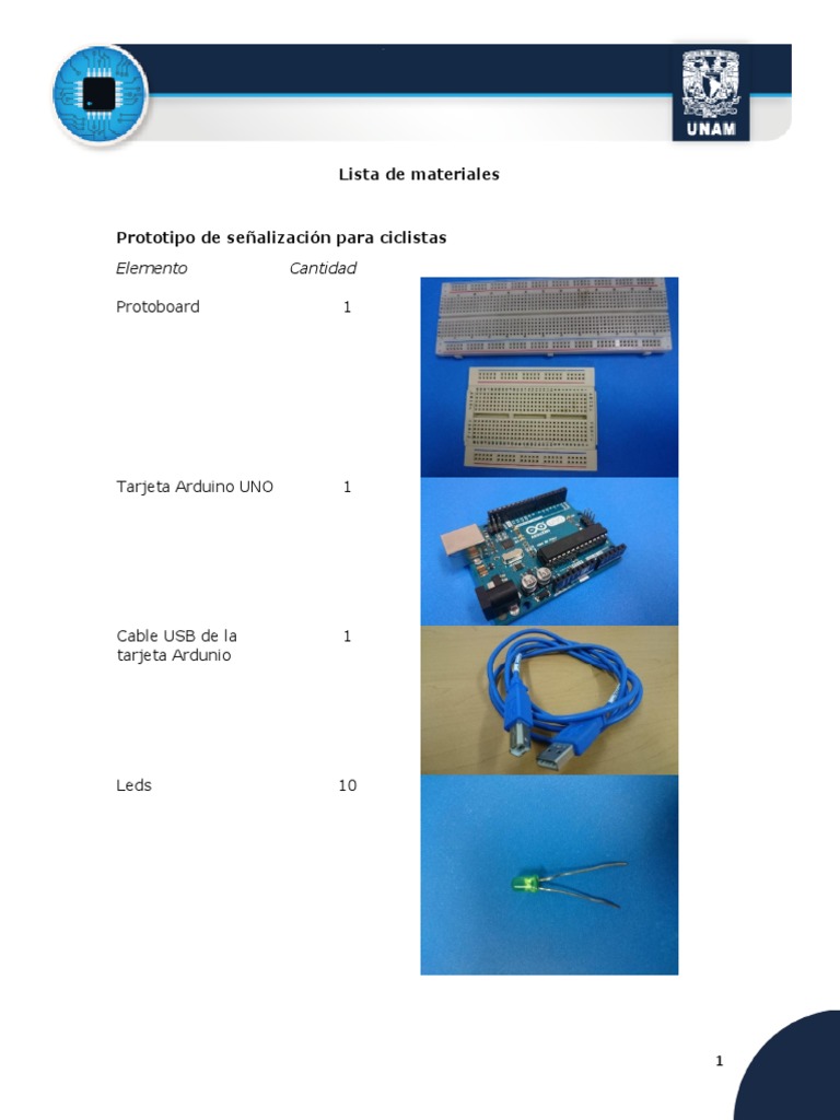 Lista de Materiales Arduino PDF | PDF