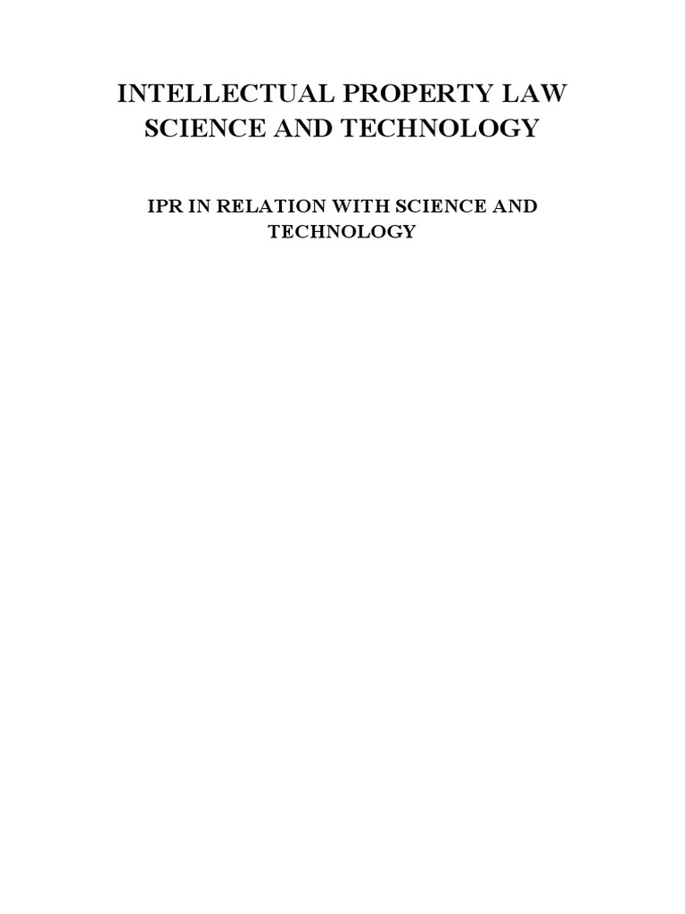 Law Science and Technology | PDF | Intellectual Property | Invention