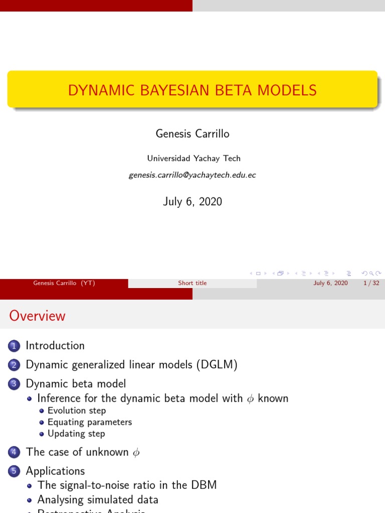 Dynamic Bayesian Beta Models: Genesis Carrillo | PDF | Bayesian Inference | Mean Squared Error