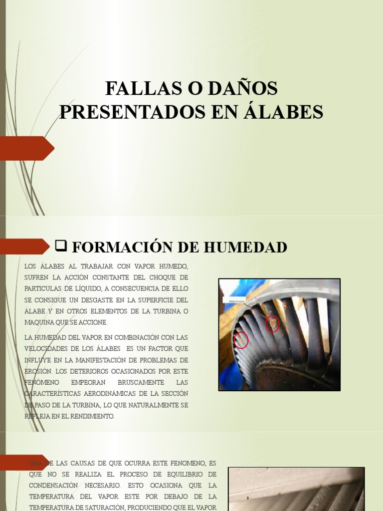 FALLAS O DAÑOS PRESENTADOS EN ÁLABES Harol | PDF | Condensación | Turbina