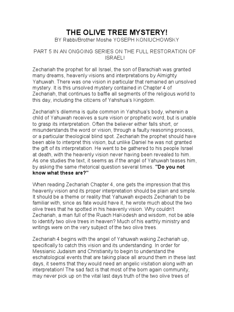 The Olive Tree Mystery | Download Free PDF | Gentile | Babylonian Captivity