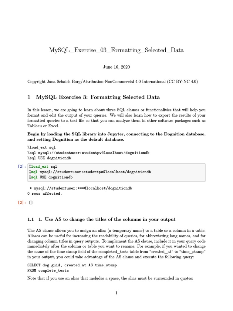utf-8''MySQL Exercise 03 Formatting Selected Data | PDF | Dog Breeds | Terriers