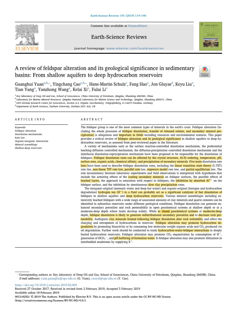 Earth-Science Reviews: Contents Lists Available at | PDF | Silicon ...
