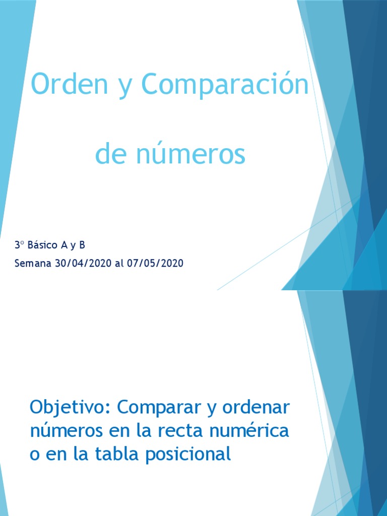 Comparación y Orden de Números | PDF | Notación | Notación Matemática