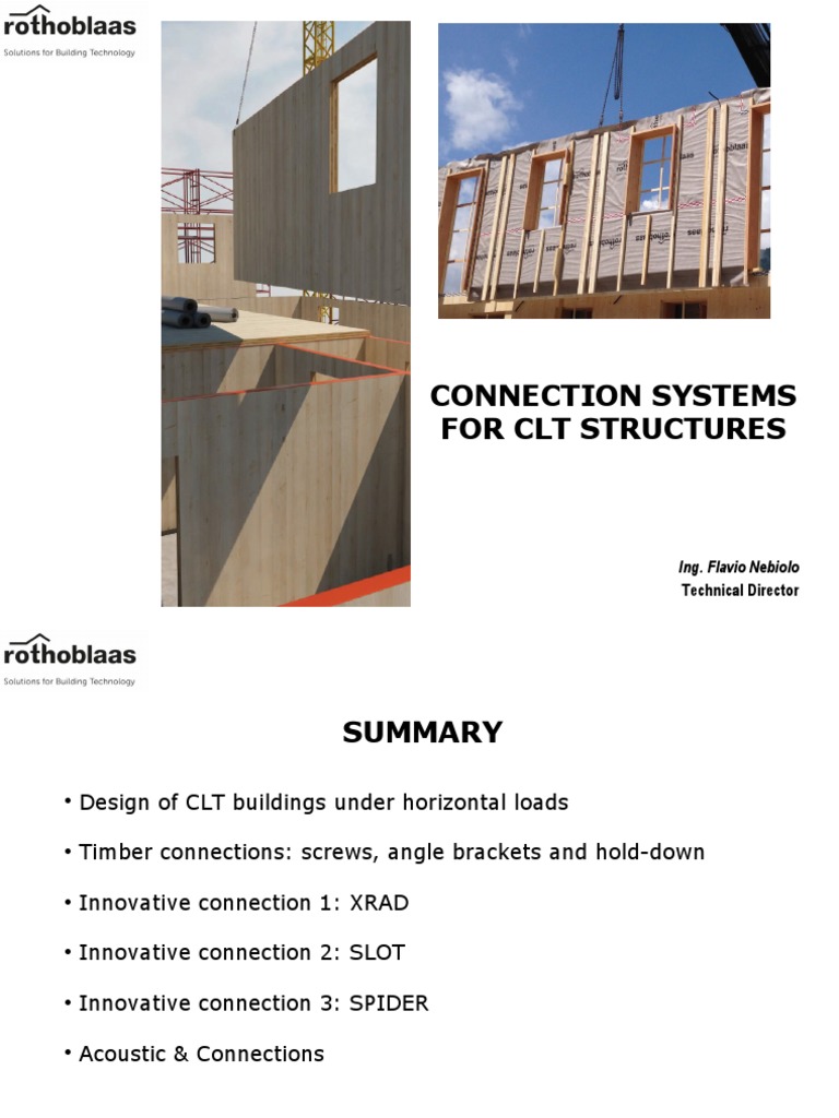 Connection Systems For CLT Structures: Ing. Flavio Nebiolo | PDF ...