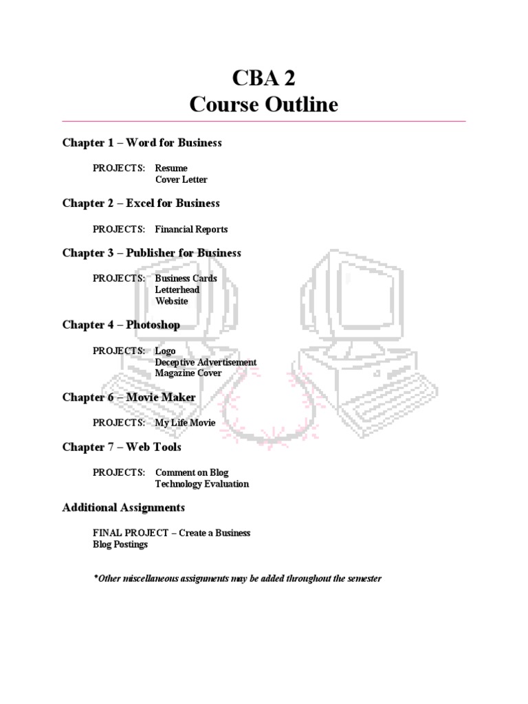 CBA 2 - Course Outline | PDF