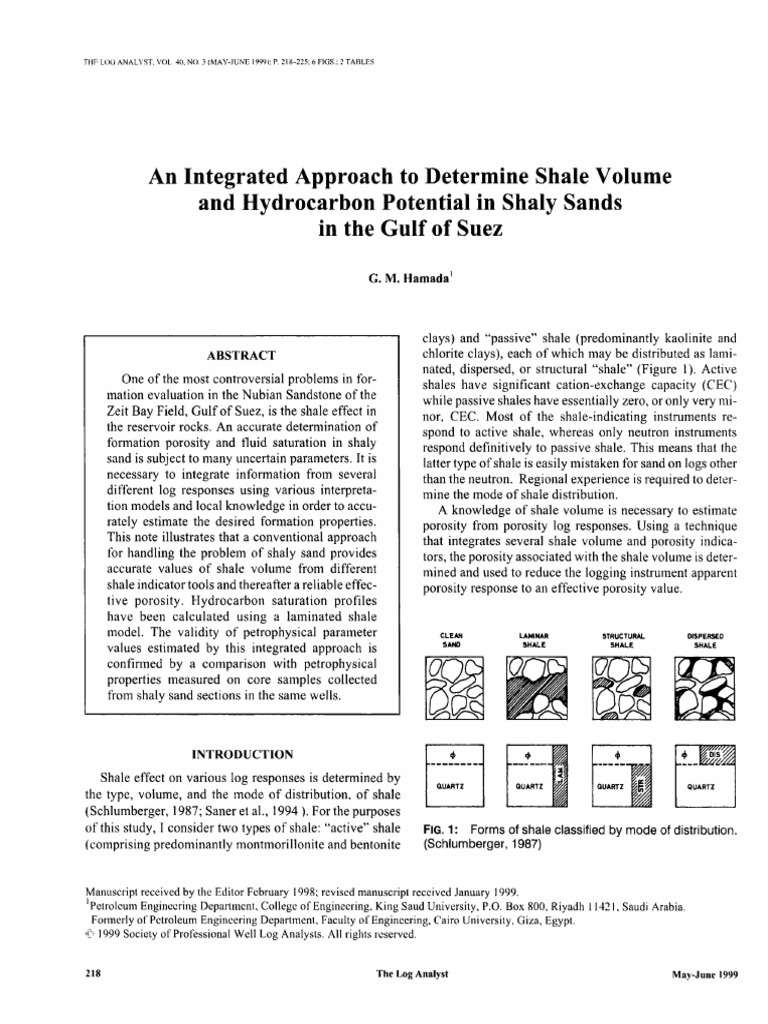 An Integrated Approach To Determine Shale Volume and Hydrocarbon ...