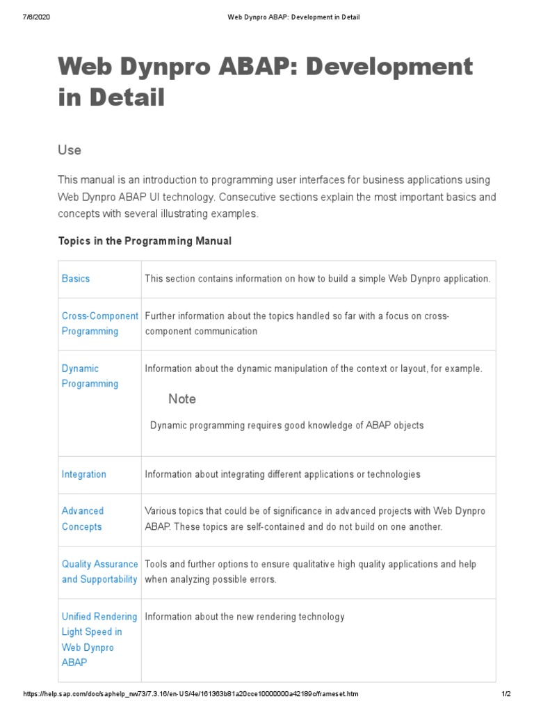 Web Dynpro ABAP: Development in Detail: Topics in The Programming ...