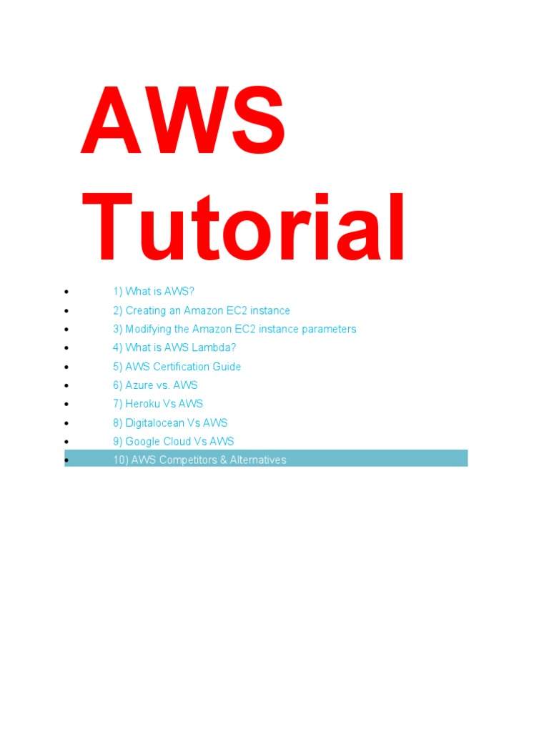 AWS Tutorial | PDF | Amazon Web Services | Cloud Computing