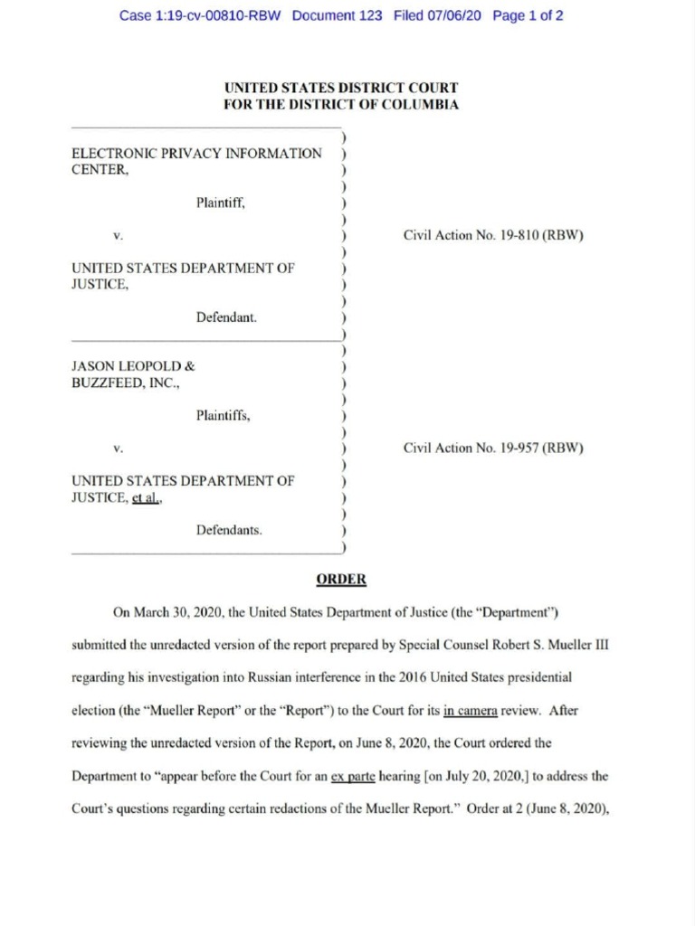 Reggie Walton Spreadsheet Order | PDF