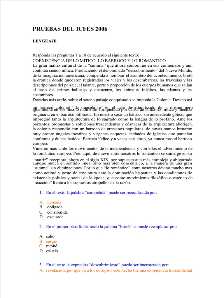 Dokumen - Tips - Pruebas Del Icfes 2006 As Respuestas | PDF | Triángulo | Rectángulo