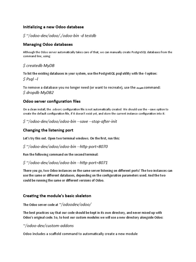 Initializing A New Odoo Database To Remove A Database You No Longer Need Or Want To Recreate