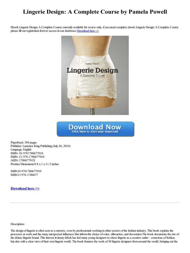 Lingerie Design: A Complete Course by Pamela Powell: Download Here ...