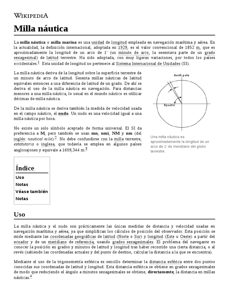 Milla Náutica | PDF | Geografía | Unidades de medida