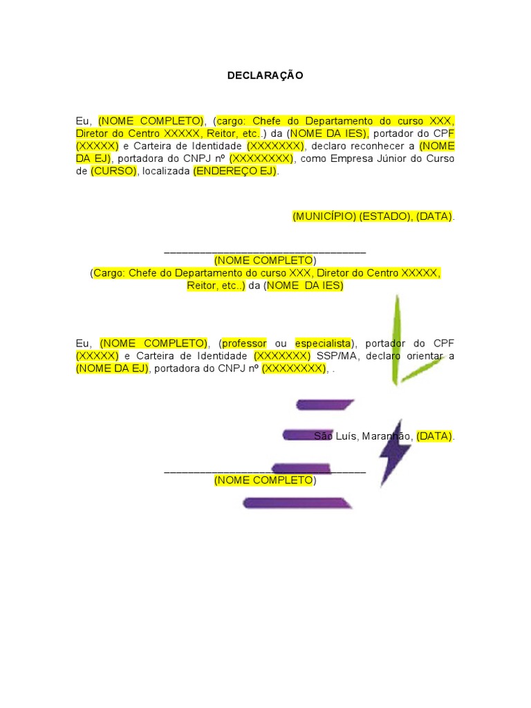 Modelo Da Declaração Da IES | PDF