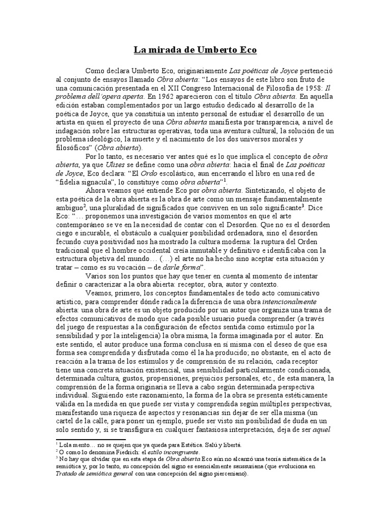 5 - Ulises La Mirada de Umberto Eco | PDF | James Joyce | Ulises (novela)