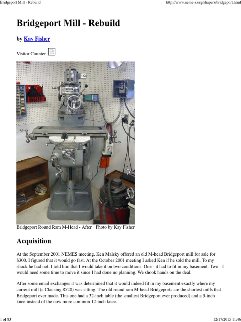 Bridgeport Mill - Rebuild PDF | PDF | Drill | Paint
