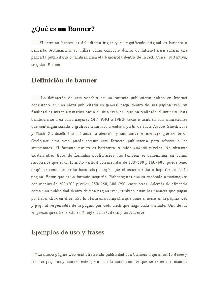 Qué Es Un Banner | PDF | Red mundial | Internet y web