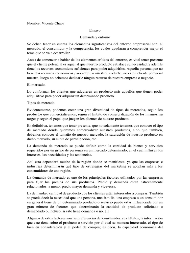 Análisis de la Demanda de Mercado | PDF | Oferta y demanda | Demanda