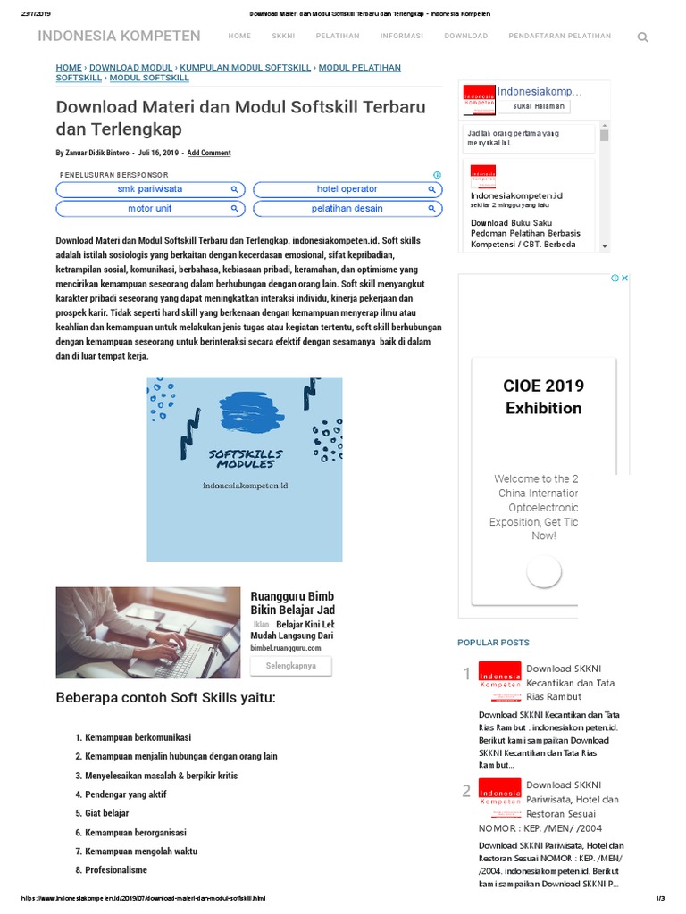 Materi Dan Modul Softskill Terbaru Dan Terlengkap - Indonesia Kompeten ...