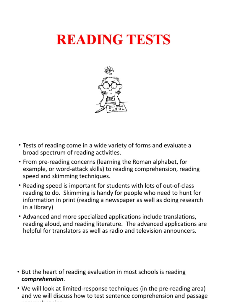 Reading Tests | PDF | Reading Comprehension | Multiple Choice