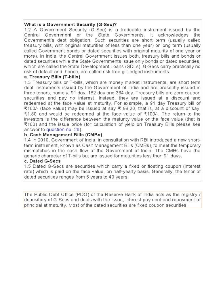 An In-Depth Exploration of Government Securities in India: Types of G ...