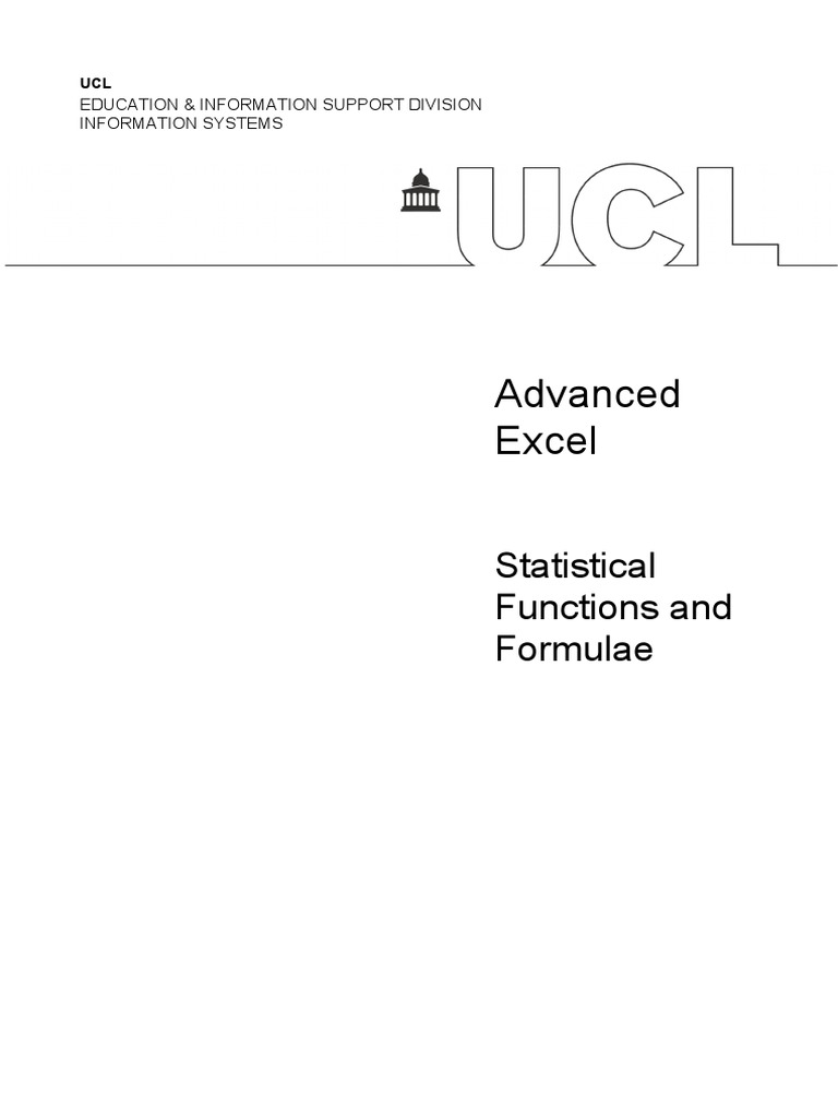 Advanced Excel Formulas | PDF | P Value | Analysis Of Variance