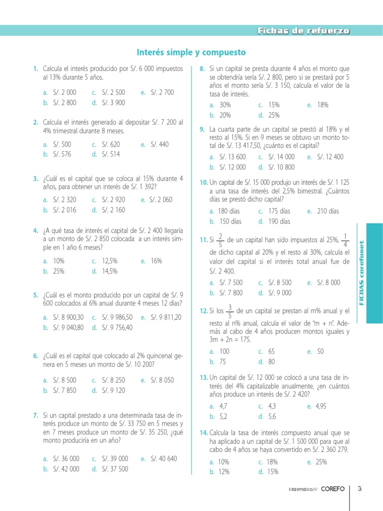 Interes Simple y Compuesto PDF | PDF | Business