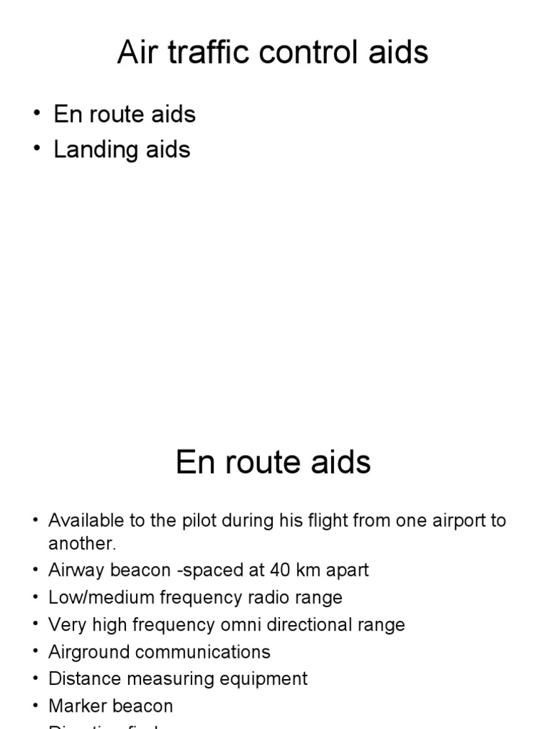 Air Traffic Control Aids: - en Route Aids - Landing Aids | Download ...