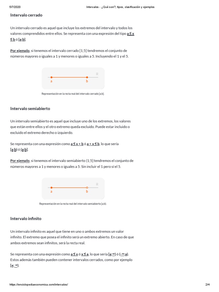Intervalos - ¿Qué Son - , Tipos, Clasificación y Ejemplos10 | PDF | Intervalo (Matemáticas ...