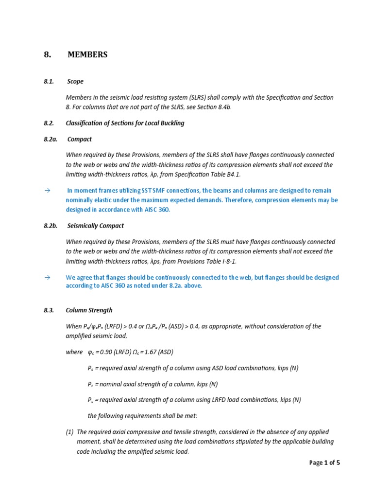 AISC 341 Section 8 | PDF | Column | Strength Of Materials