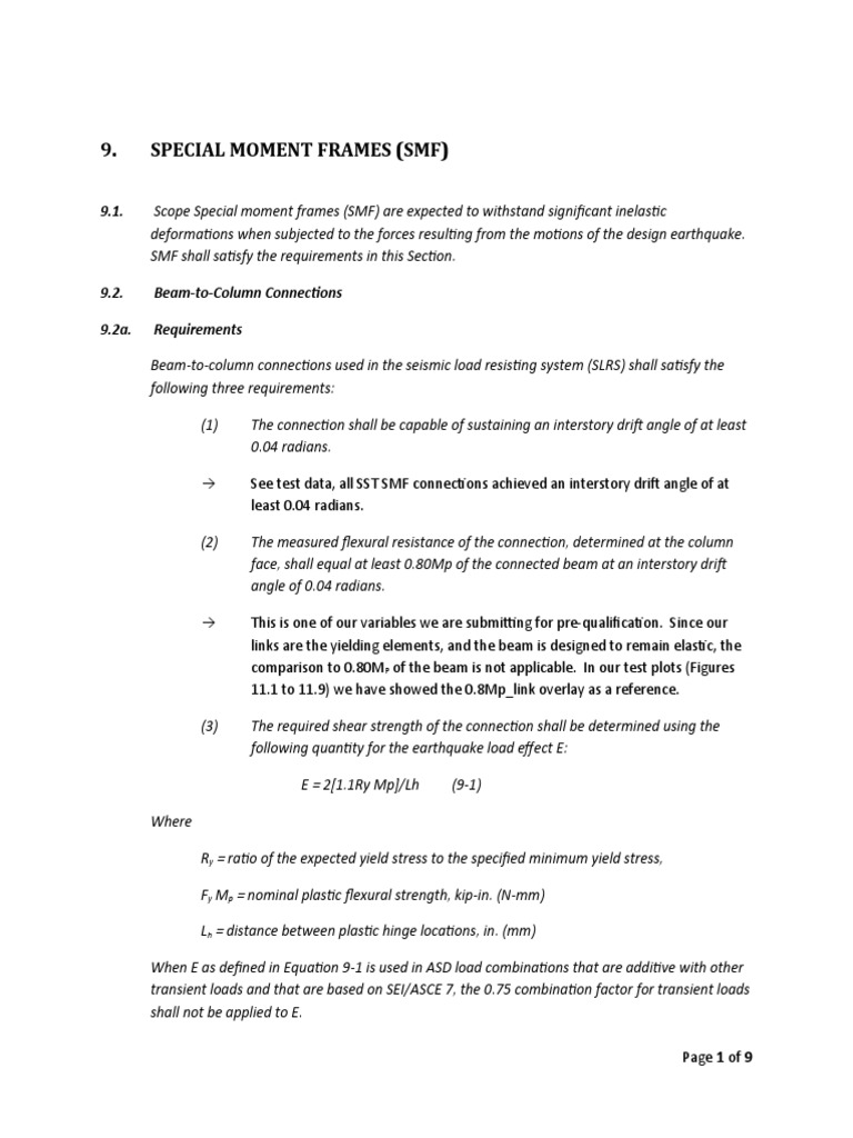 AISC 341 Section 9 | PDF | Buckling | Column