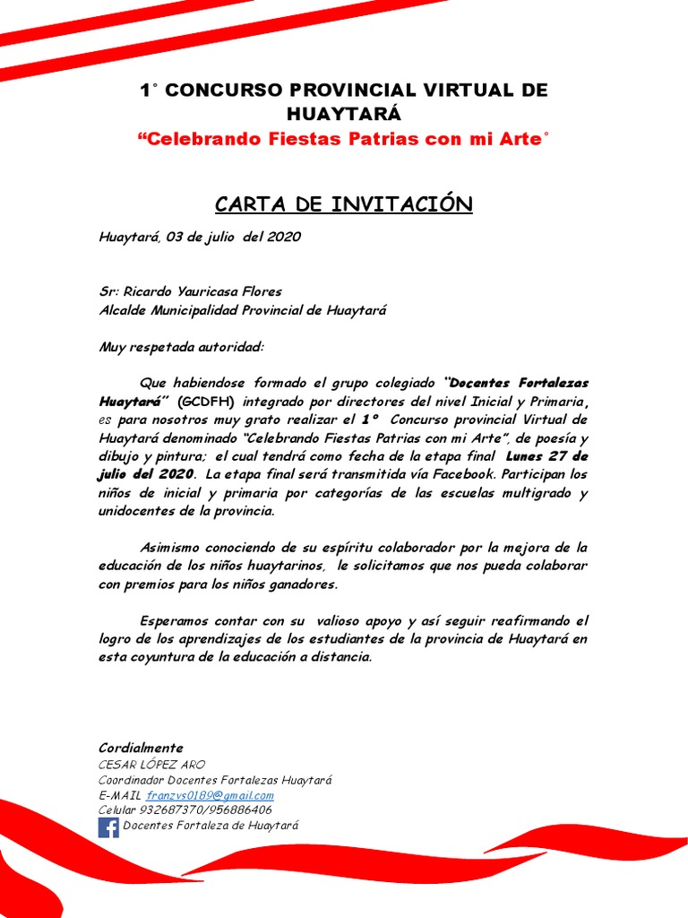 Carta de Invitación | PDF