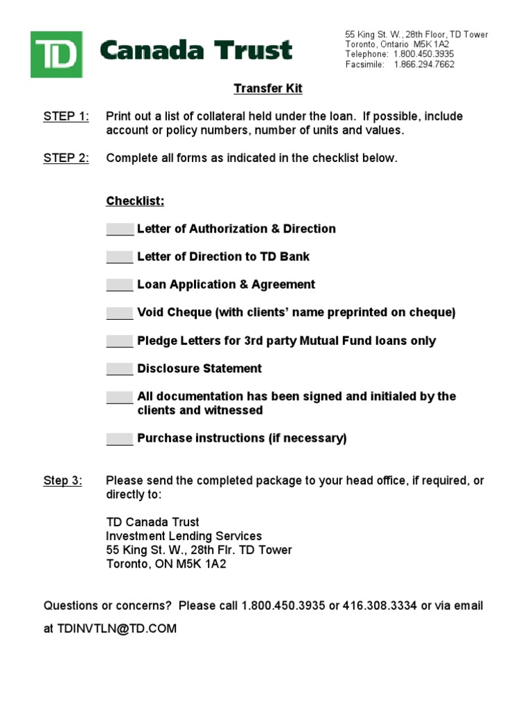 TSF Kit | PDF | Fax | Loans