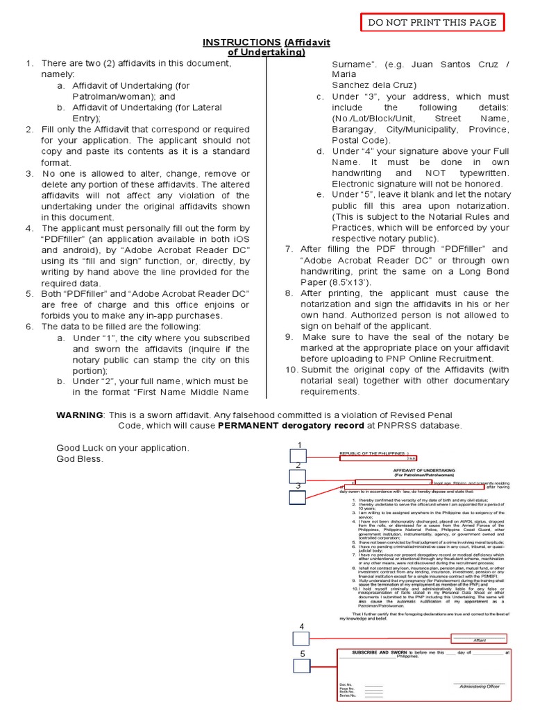 Affidavits of Undertaking | PDF | Notary Public | Common Law