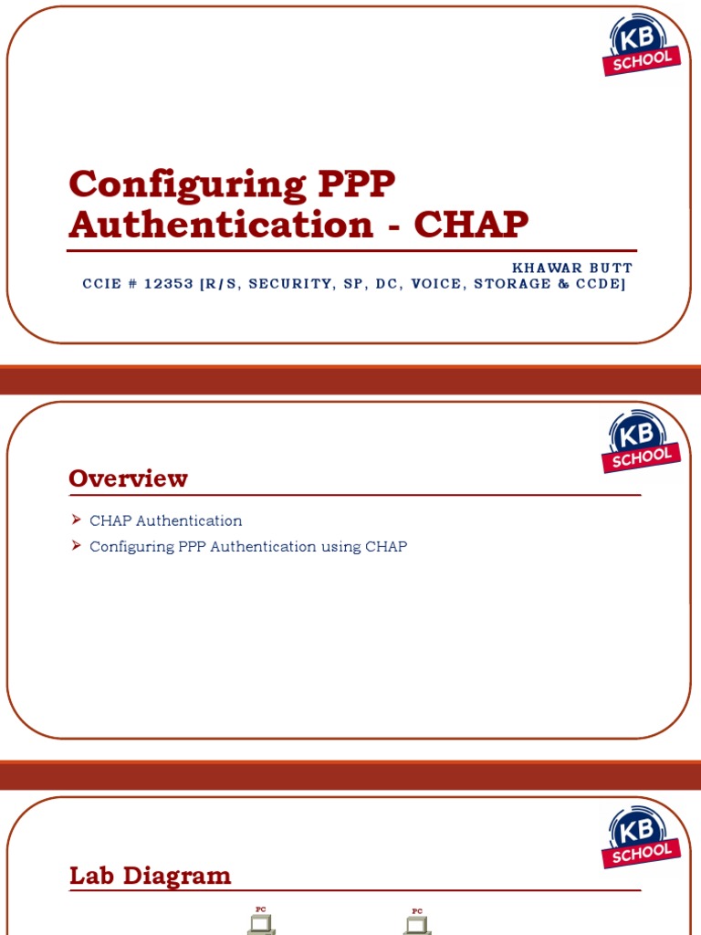 Configuring PPP Authentication - CHAP: Khawar Butt Ccie # 12353 (R/S ...