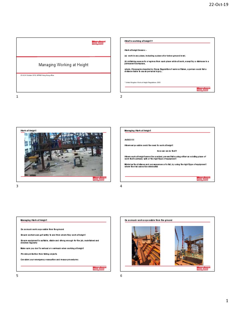 Work at Height | PDF | Prevention | Safety