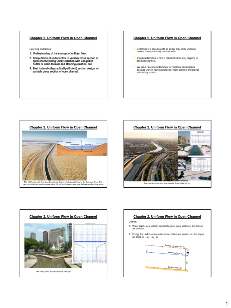 Chapter 2. Uniform Flow in Open Channel Chapter 2. Uniform Flow in Open ...