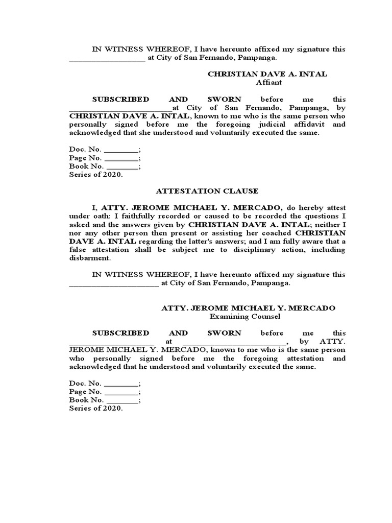 Attestation Clause Ajm | PDF