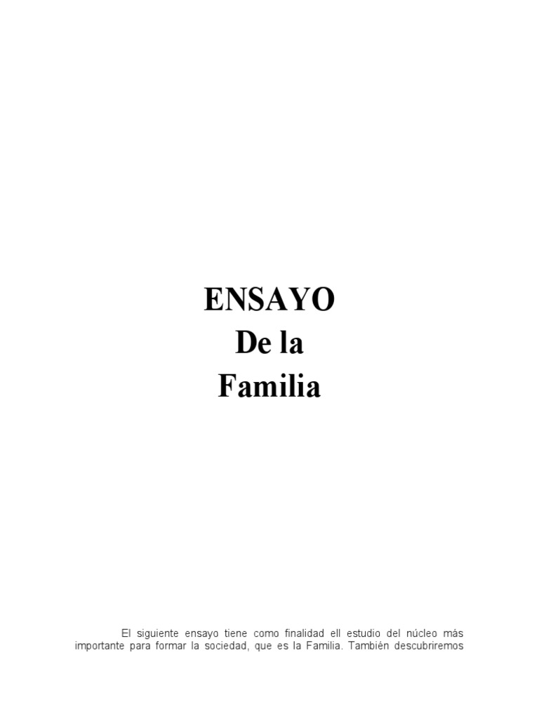Actividad 1 Ensayo de La Familia | PDF | Familia | Parentesco