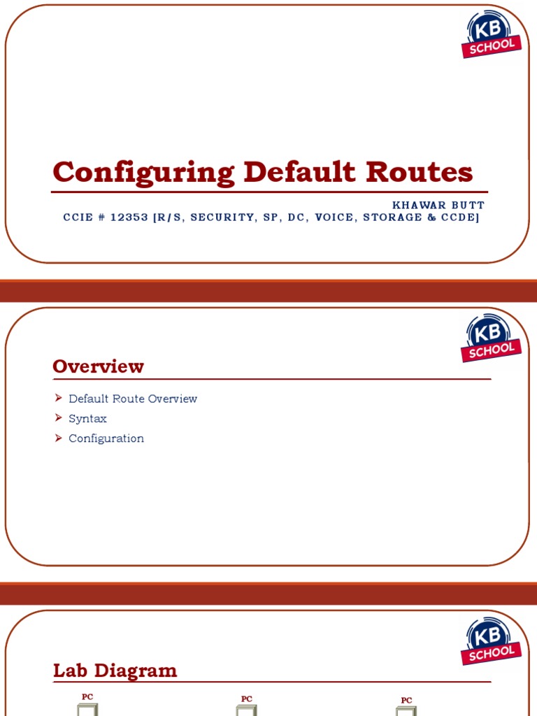 Default Route Configuration Guide | PDF | Router (Computing) | Networks