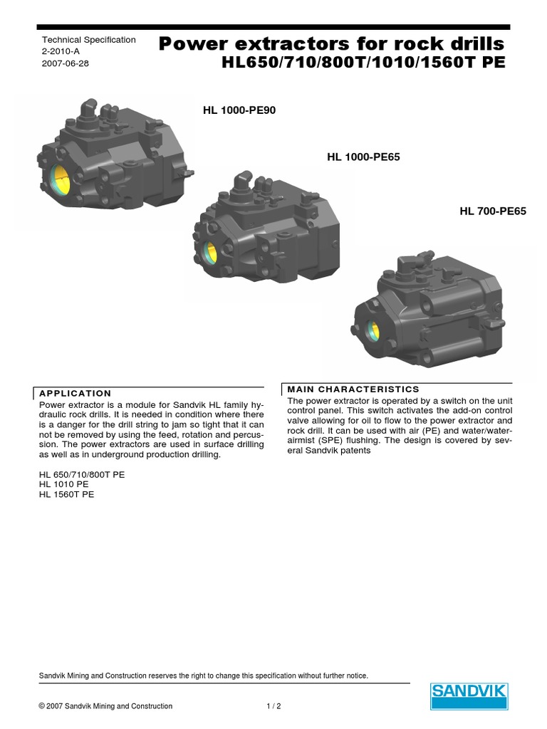 Power Extractors For Rock Drills | PDF | Tools | Manufactured Goods