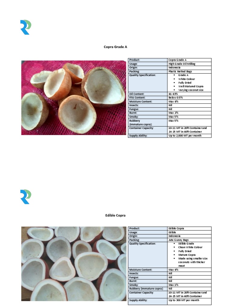 Copra Specifications | PDF | Coconut Oil | Traditional Knowledge