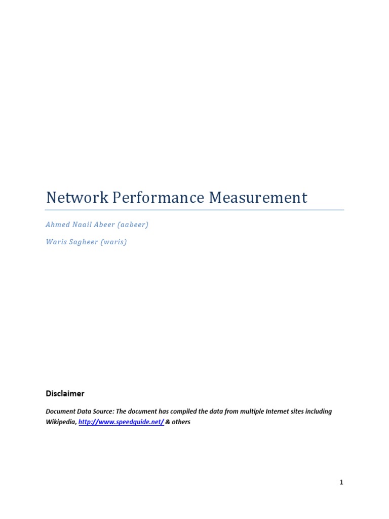 Network Performance Measurement PDF | PDF | Transmission Control ...