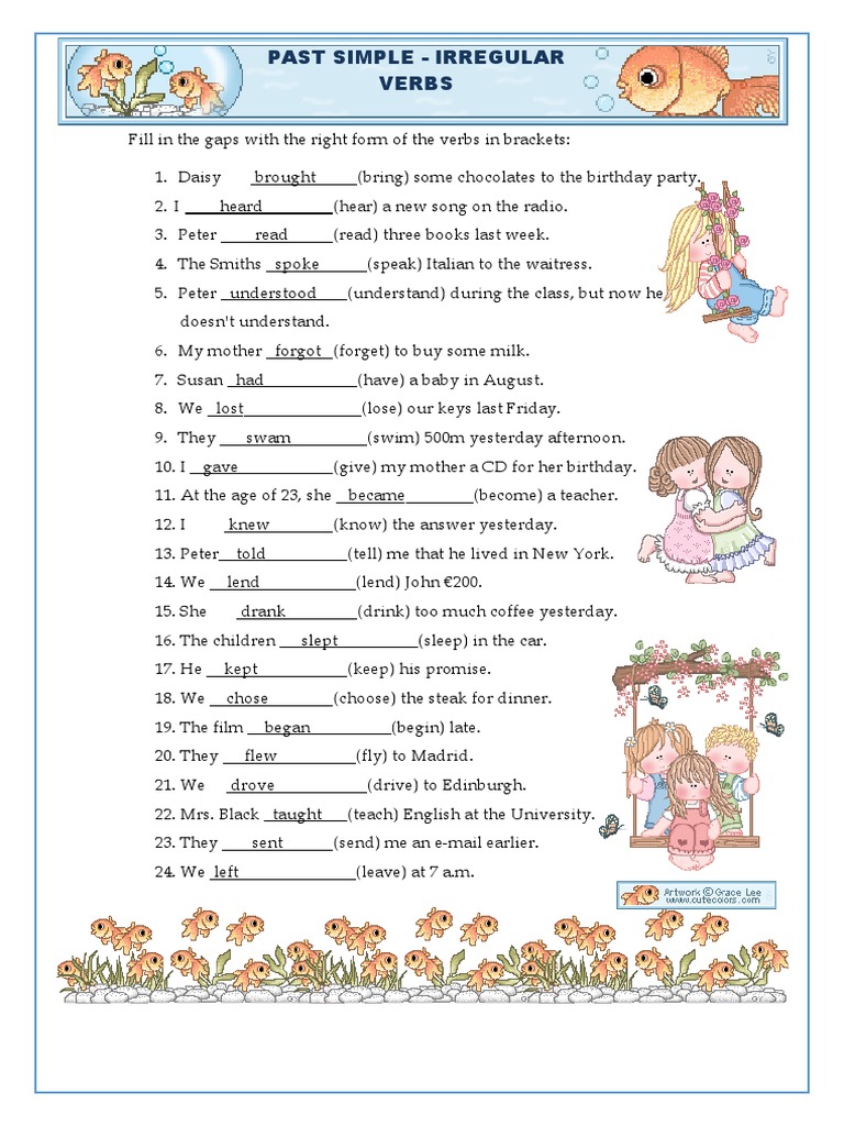 Past Simple - Irregular Verbs | PDF