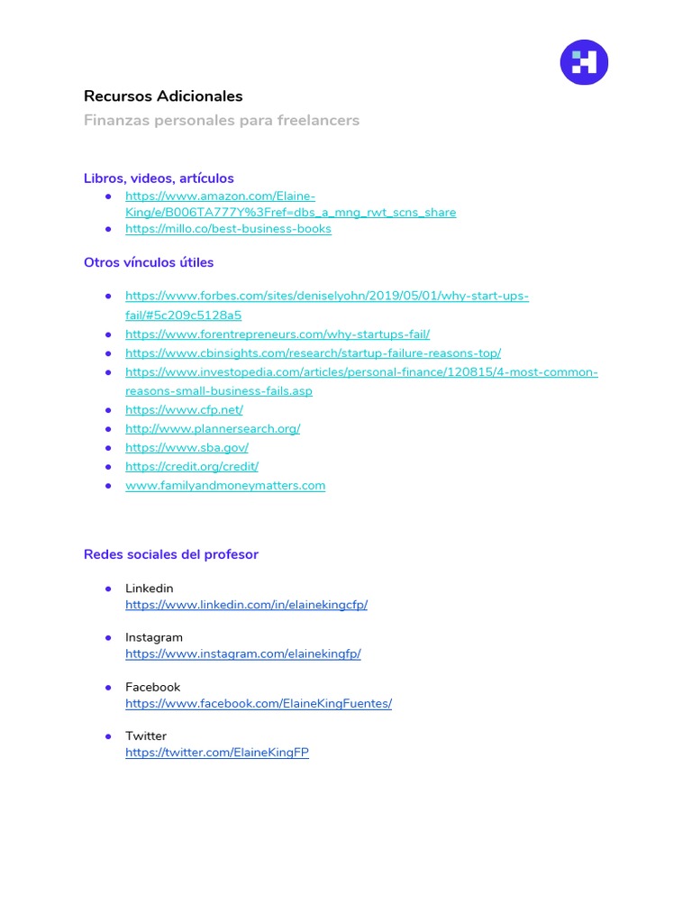 Recursos Adicionales - Elaine King | PDF
