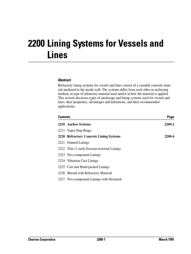 Refractory Lining Systems Overview | PDF | Refractory | Anchor