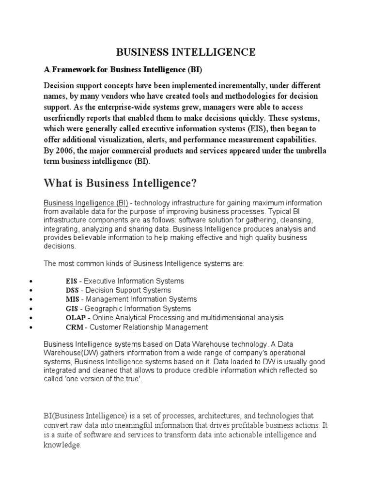 Business Intelligence | PDF | Business Intelligence | Data Warehouse